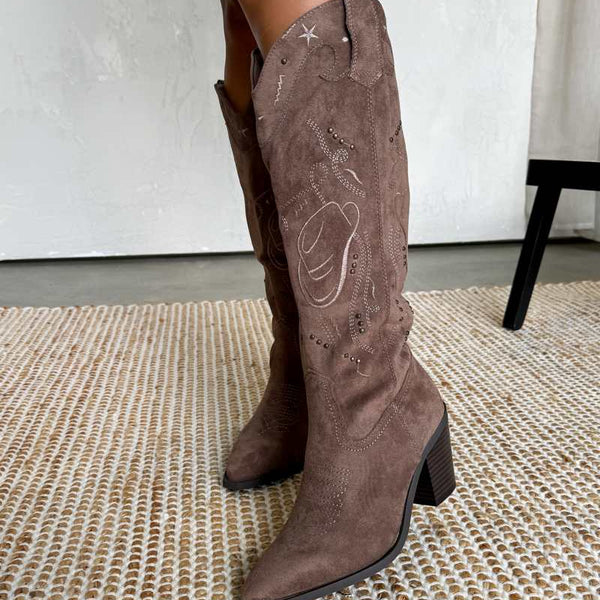 brown cowboy boots women's uk