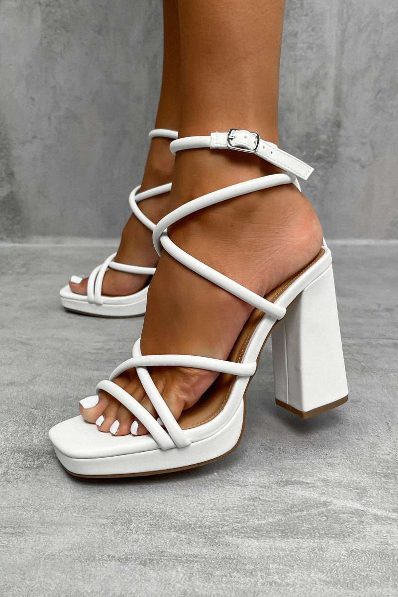 COSMIC Chunky Platform Heels - White – AJ VOYAGE