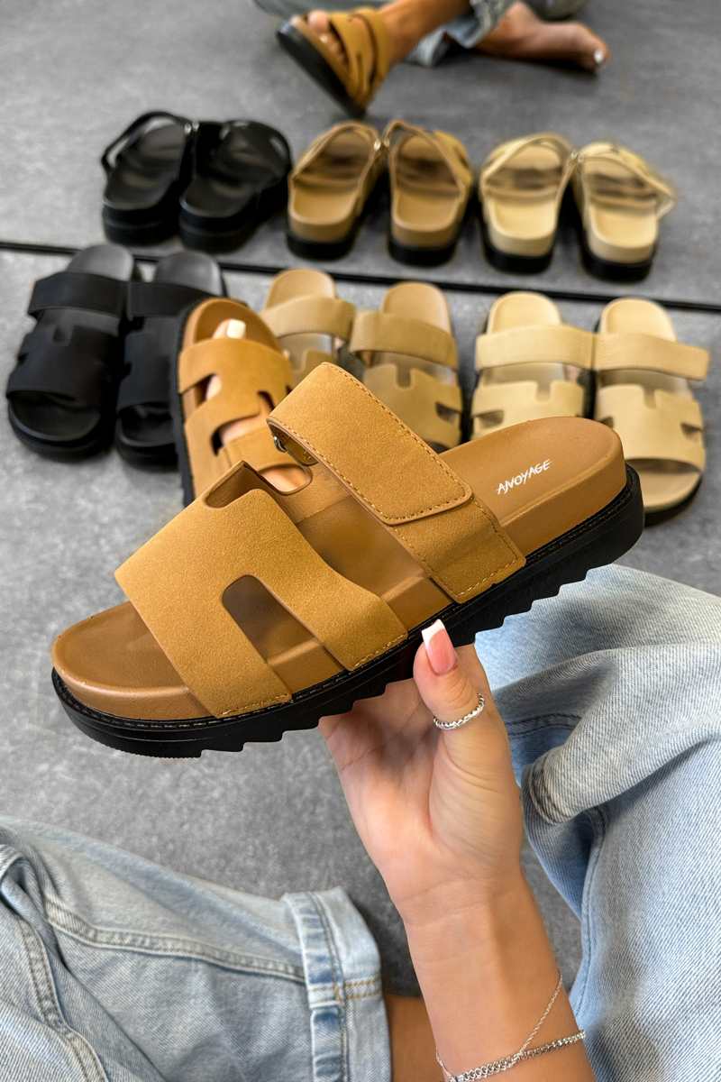 HARLOW Gladiator Strap Sandal - Camel – AJ VOYAGE