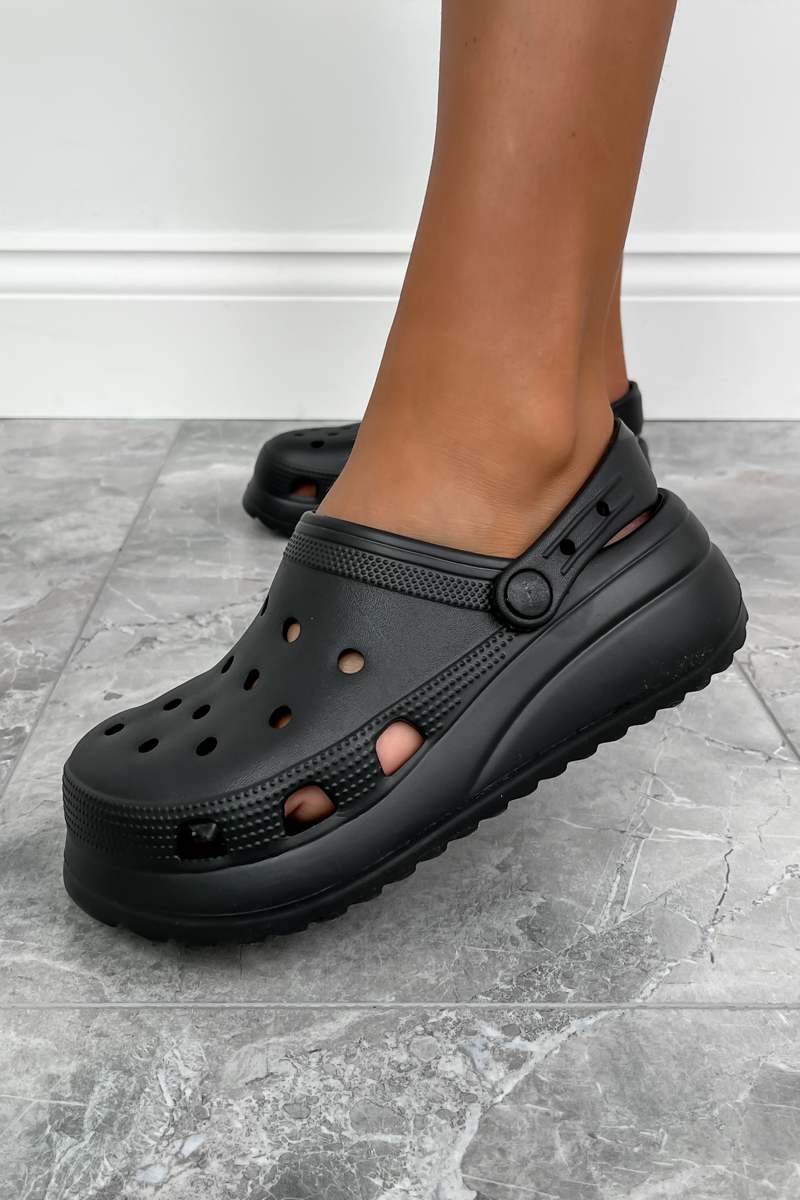 JAUNT Chunky Slider Sandals - Black – AJ VOYAGE