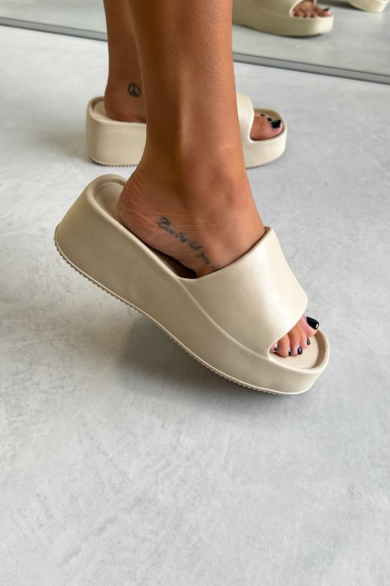 MILLIE Chunky Platform Sandals - Bone – AJ VOYAGE