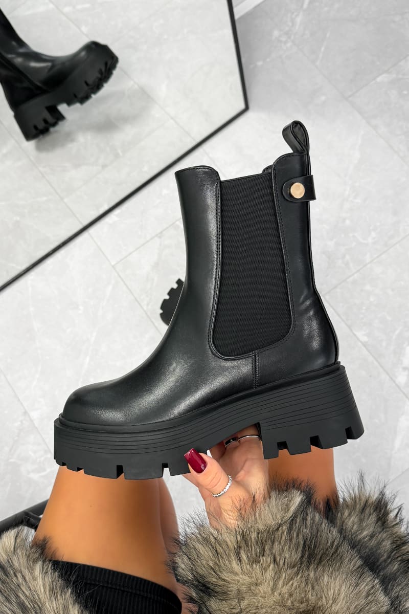 MIMI Chunky Ankle Boots - Black – AJ VOYAGE